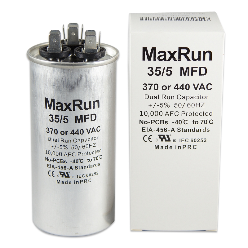 MaxRun 35/5 MFD 370 or 440 Volt Dual Capacitor - MaxRun Capacitors